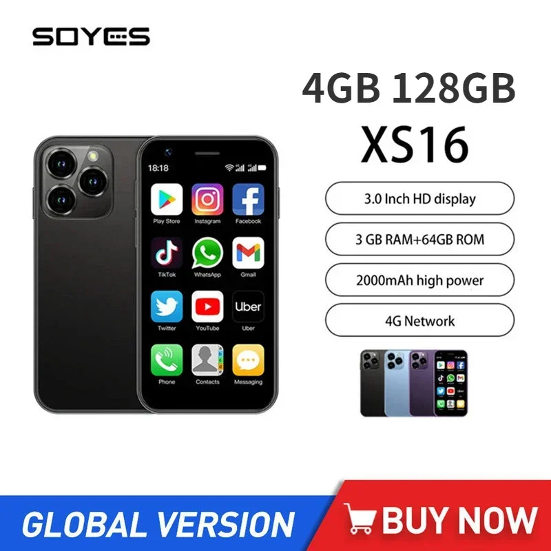 SOYES-XS16-Mini-Smartphone-4G-3-Polegada-Display-Quad-Core-4GB-128GB ...