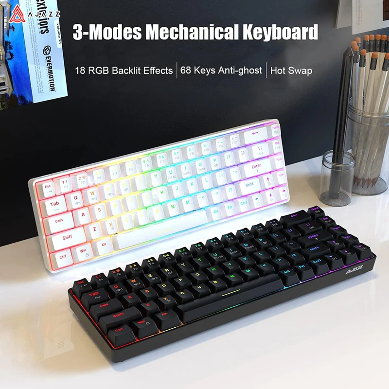 AJAZZ-K685T-Wireless-Gaming-Mechanical-Keyboard-60-Hot-Swappable-RGB ...