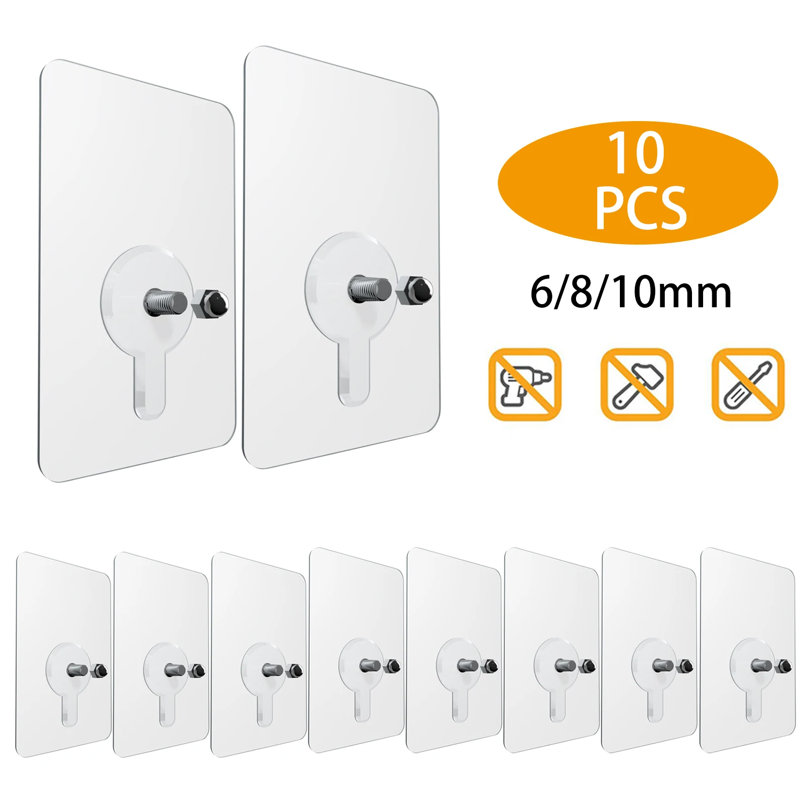 10pcs-Punch-Free-Strong-Adhesive-Seamless-Sticky-Wall-Hook-Nail ...