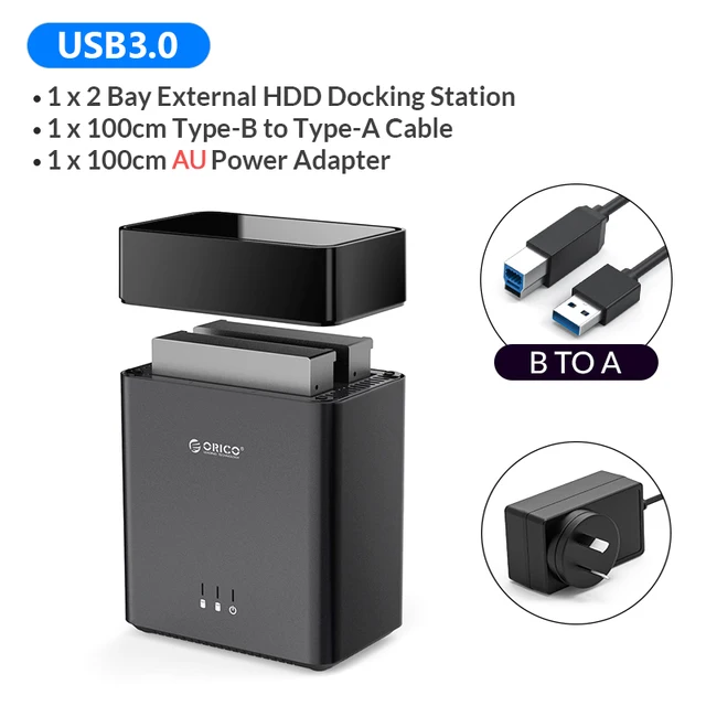 ORICO DS Series HDD 2 Bay 3.5'' Type C Hard Drive Enclosure Magnetic ...