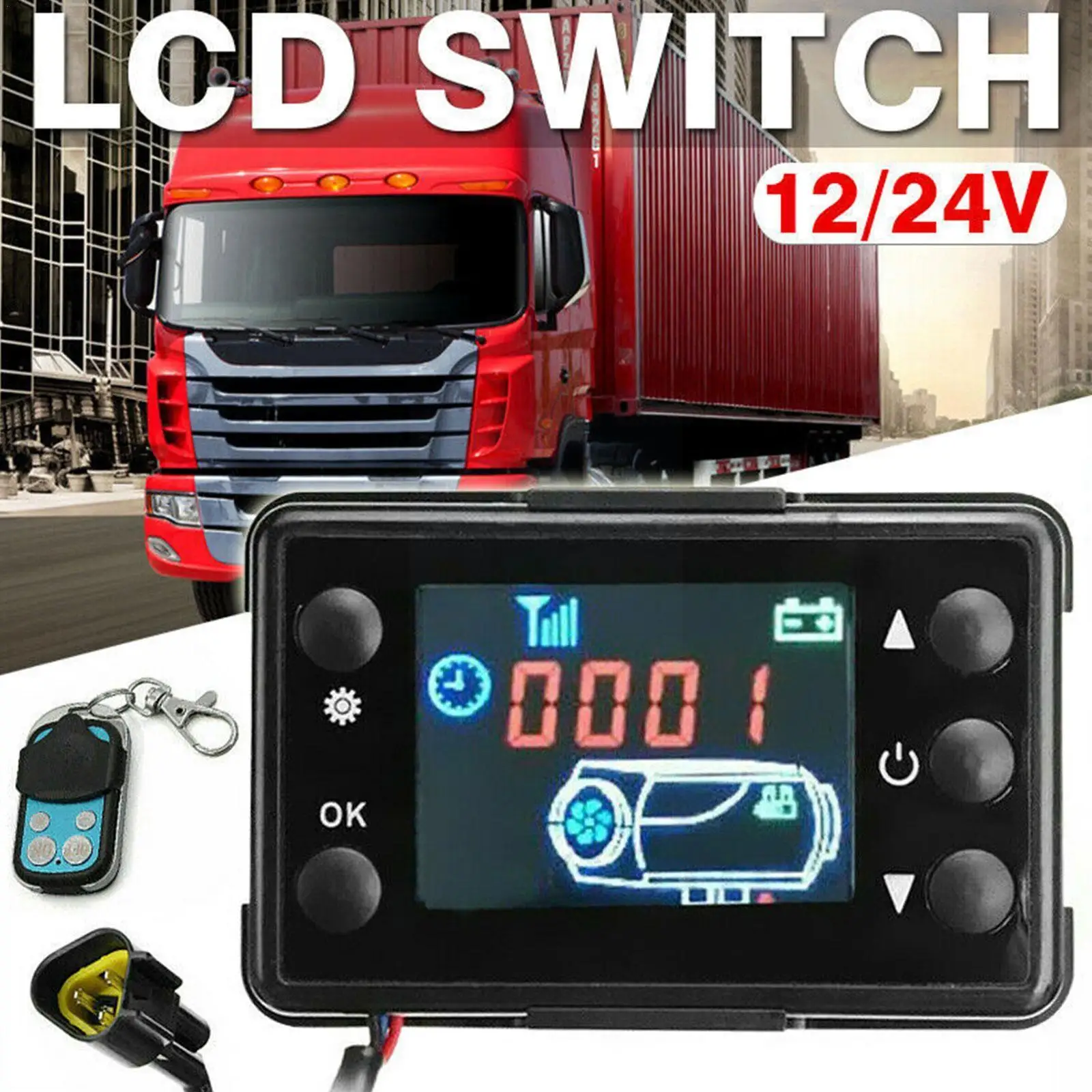 Universal-12V-24V-LCD-Monitor-Switch-Remote-Control-Accessories-For-Car ...