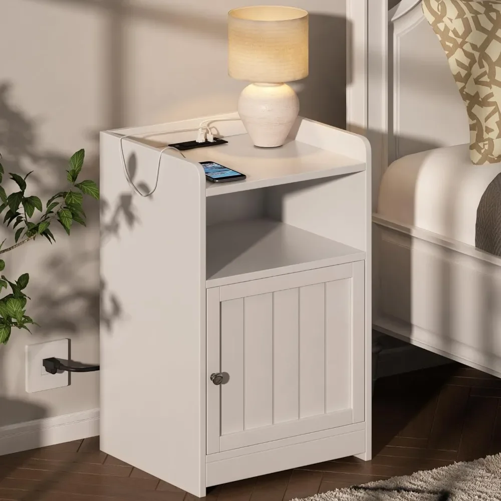 Nightstand-with-Charging-Station-Nightstands-with-Cabinet-and-Open ...