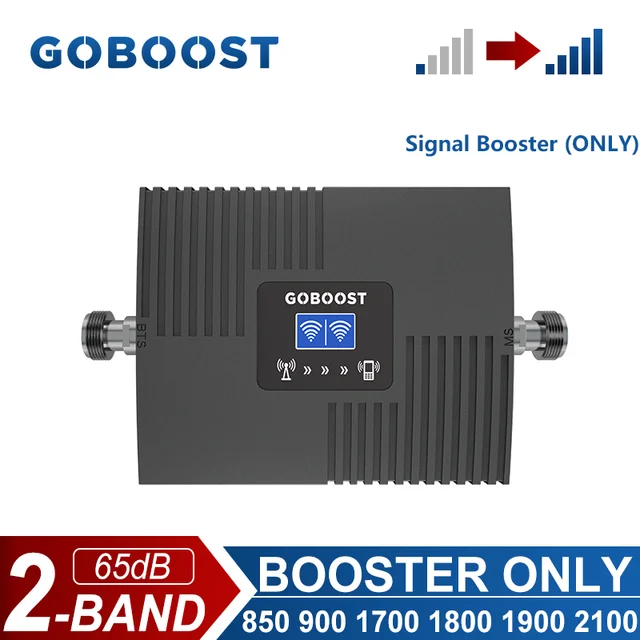 GOBOOST 2 Band Signal Booster 65dB Gain Cellular Amplifier 2G+3G+4G ...