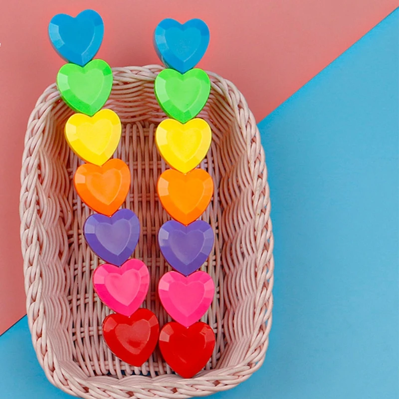 7-In-1-Creative-Mini-Highlighters-Heart-shape-Coloring-Markers-Pocket ...
