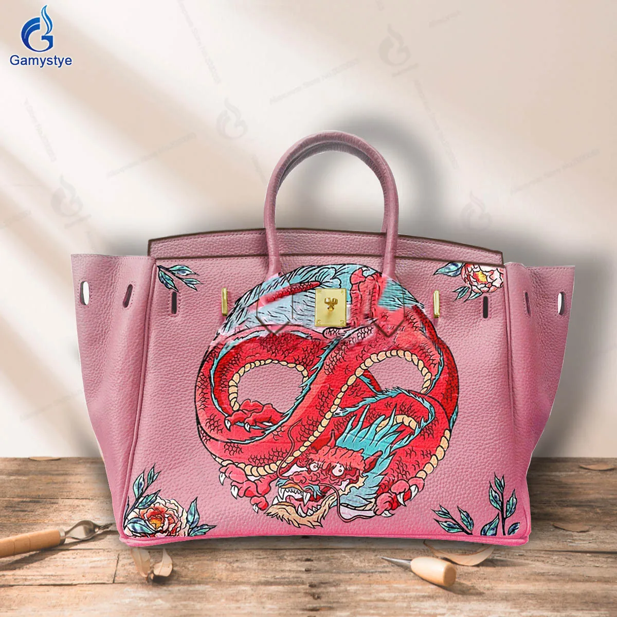 Hand-Make-art-Mighty-Dragon-Fashion-Customize-Handbags-Women-Bags ...