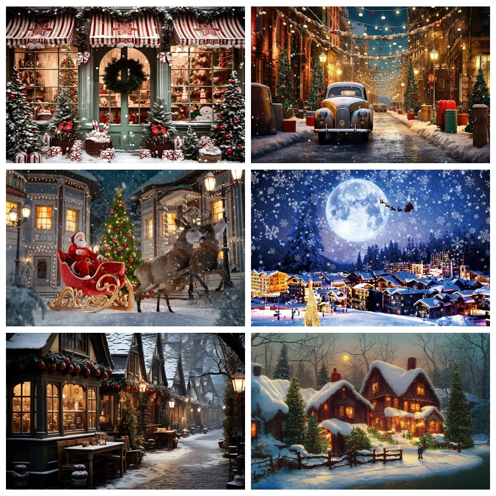 Winter City Street Backgrounds