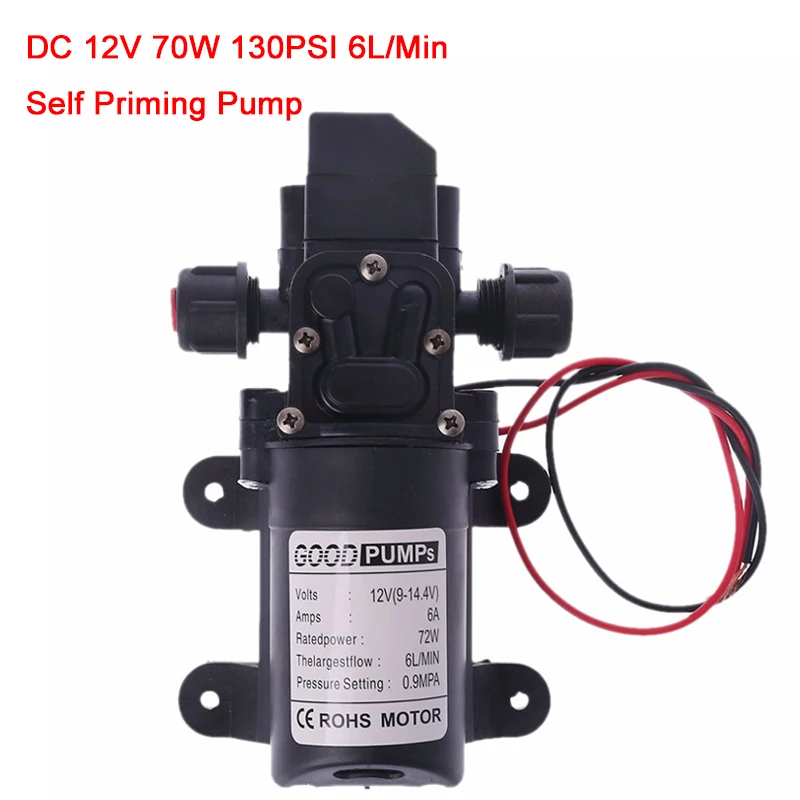 Micro-DC-12V-70W-130PSI-6L-Min-High-Pressure-Car-Wash-Pump-Diaphragm ...