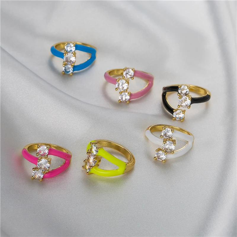 Unique Colorful Rings Women | Women Colorful Enamel Ring | Womens Neon ...