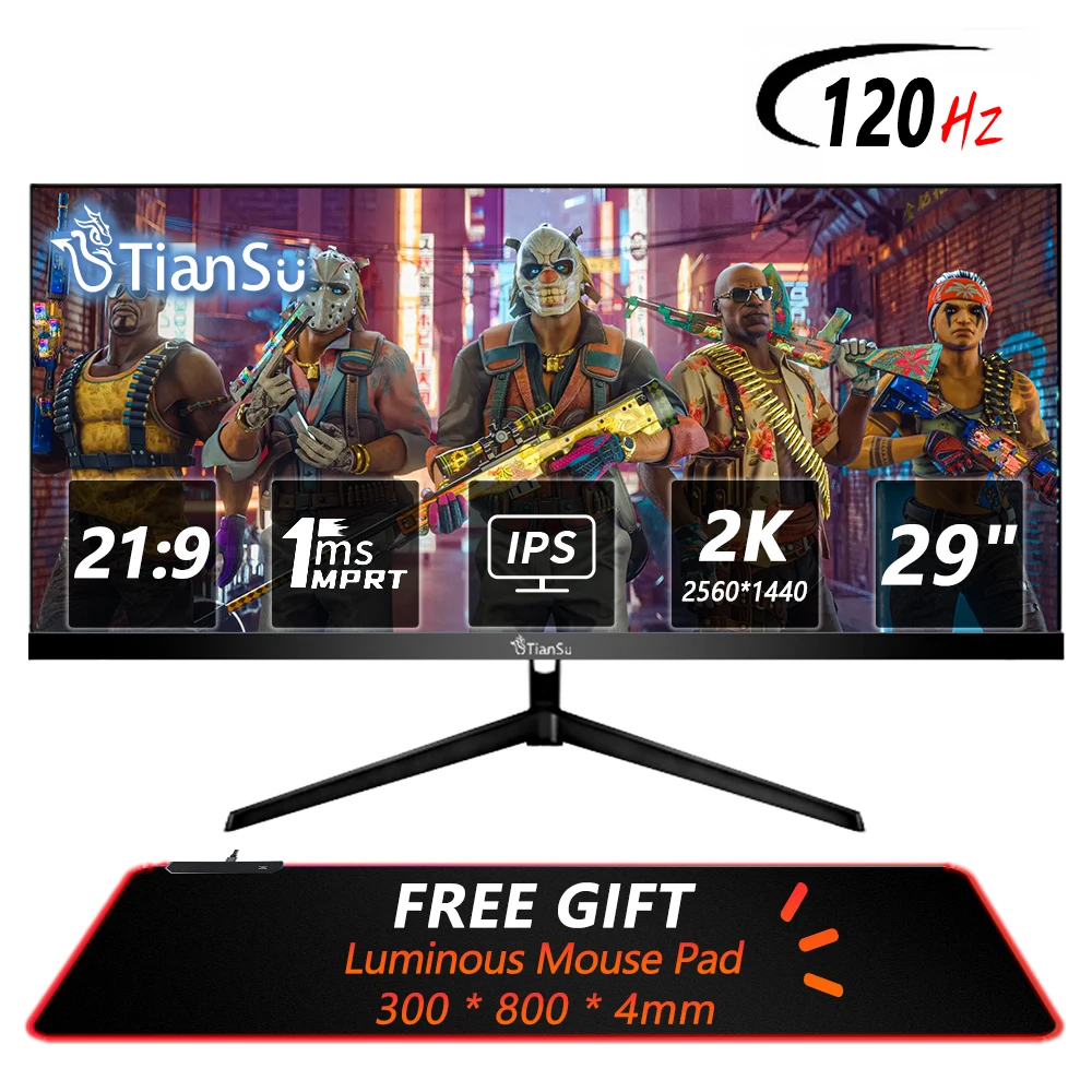 TIANSU-Monitor de 29 pulgadas para videojuegos, pantalla de 144Hz, 2K ...