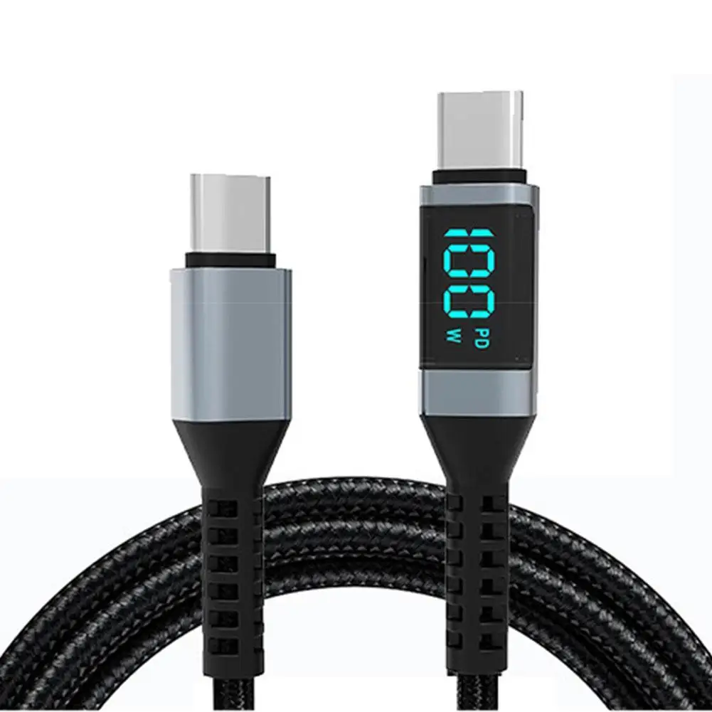 LED Display 100W USB Type C To USB C Cable 0.5/1.5/2m For Huawei IPad ...