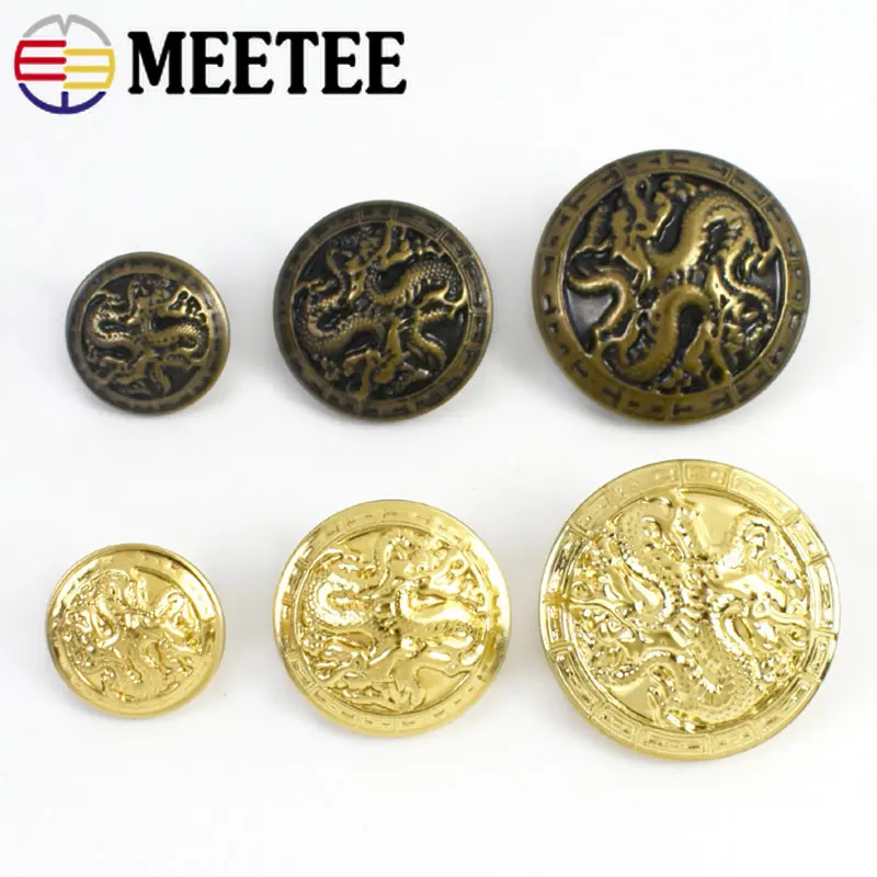 Meetee 10/30/50pcs 15-25mm Metal Button Fashion Retro Decorative Shank ...
