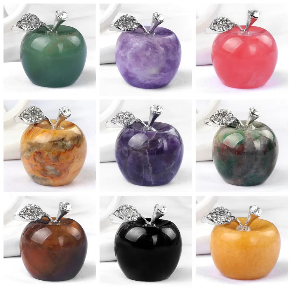 30MM Apple Standbeeld Groothandel Kerst Home Decor Natuursteen Healing ...