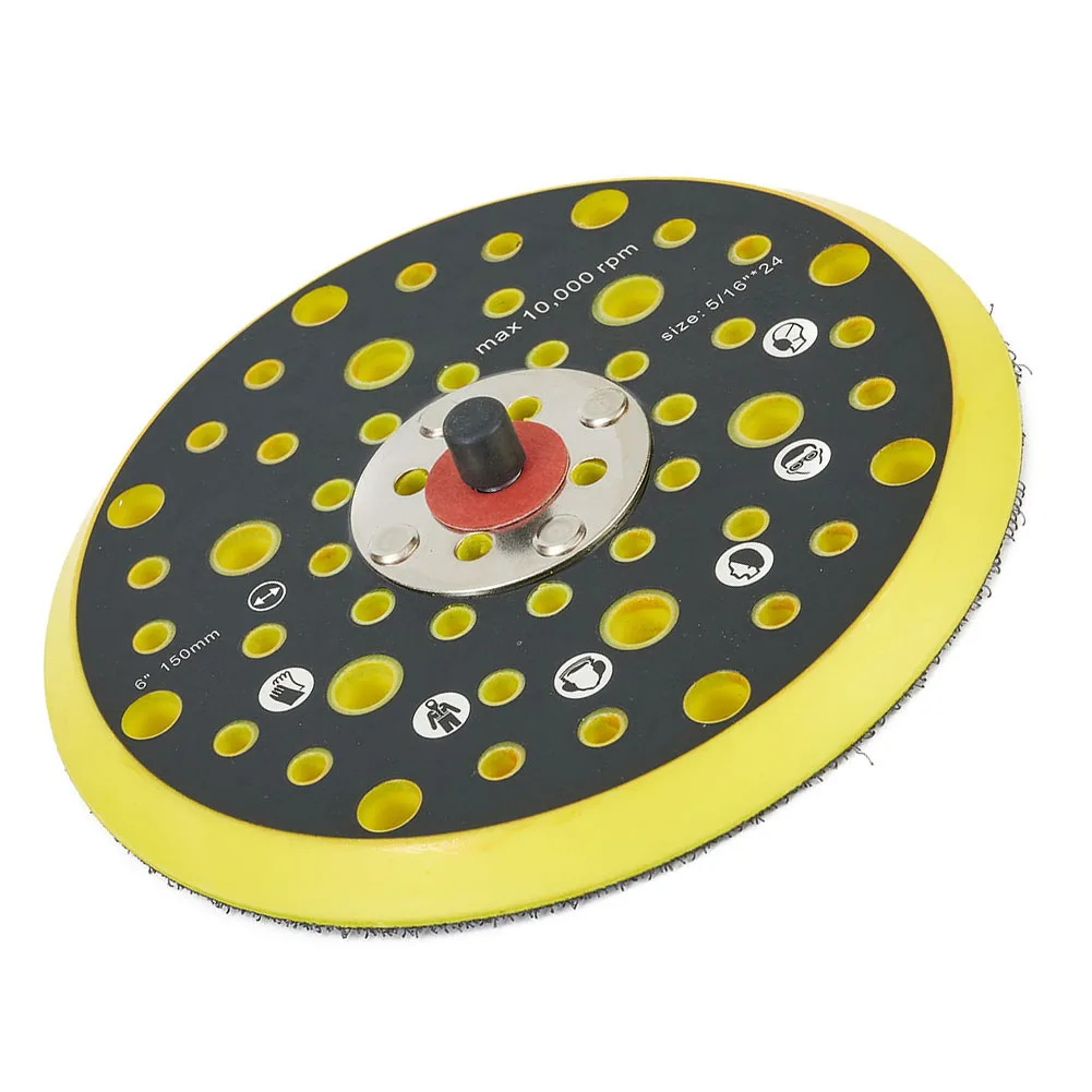 6-In-Sander-Backing-Pad-150mm-52-Holes-Hook-Loop-Dust-Free-Sanding-Disc ...