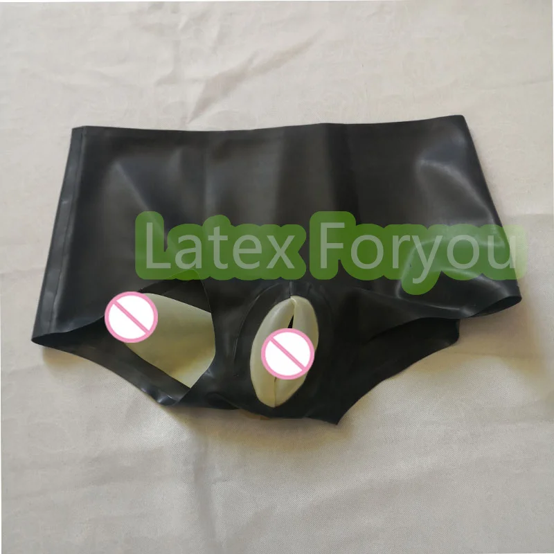 Sexy-Latex-Underwear-Boxer-Shorts-Briefs-with-Transparent-Sheath ...
