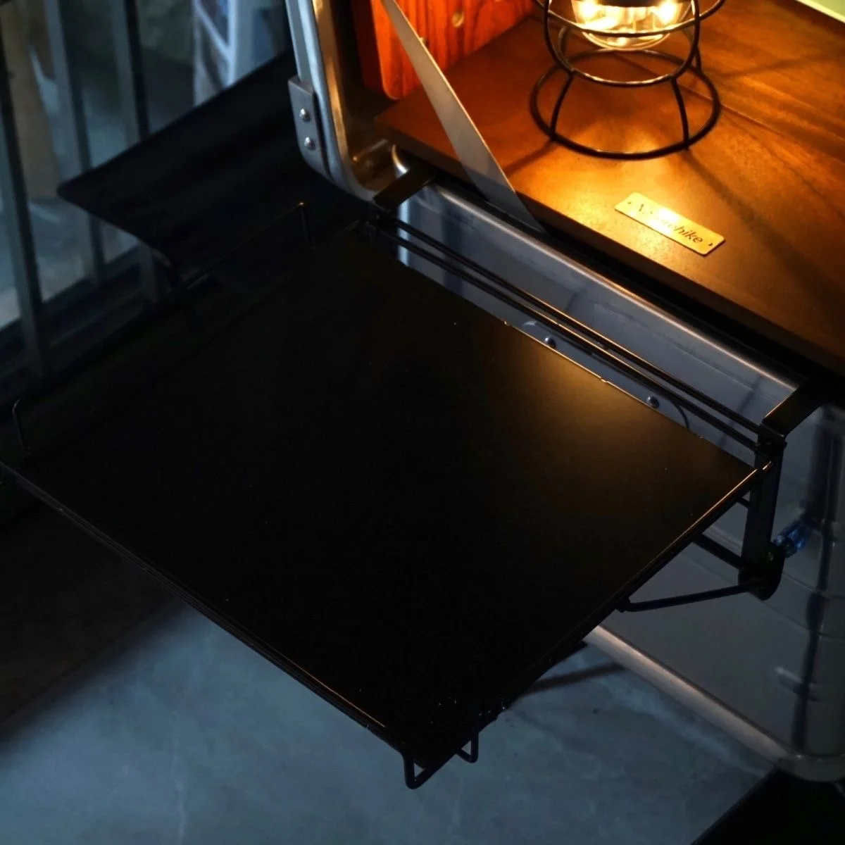 Aluminum-Box-Side-Table-Folding-Bracket-Portable-Black-Silver-Stainless ...