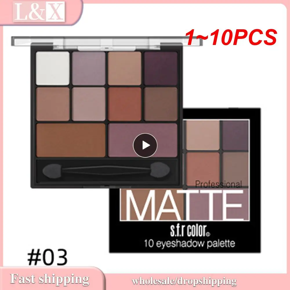 1-10PCS-Chic-Makeup-Set-10-Colors-Full-Color-Matte-Eyeshadow-Purple ...