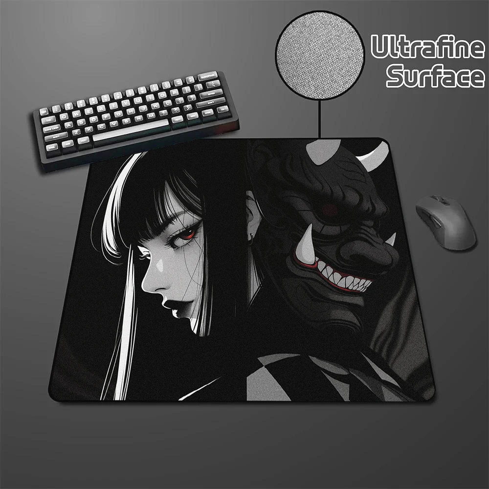 Demon-Mask-Girl-Black-Gaming-Mousepad-Premium-High-Elastic-Non-slip ...