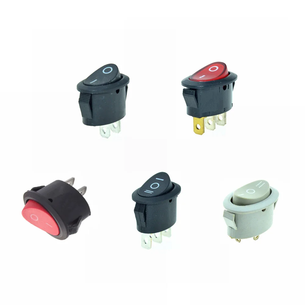 Red Black Button 2 Position 3 Position Oval Rocker Switches Boat Switch ...