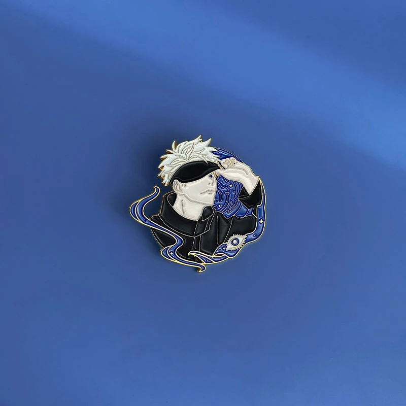 Anime-Jujutsu-Kaisen-Brooch-Satoru-Gojo-Cosplay-Badge-Cartoon-Clothes ...