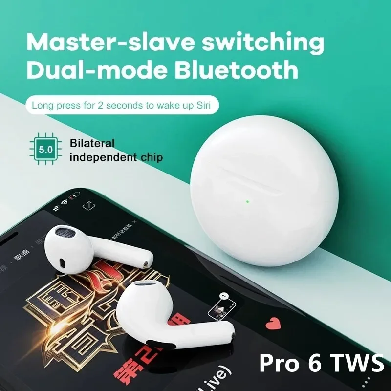 Pro6-TWS-Wireless-Headphones-Bluetooth-Earphone-Earbuds-Bass-Headset ...