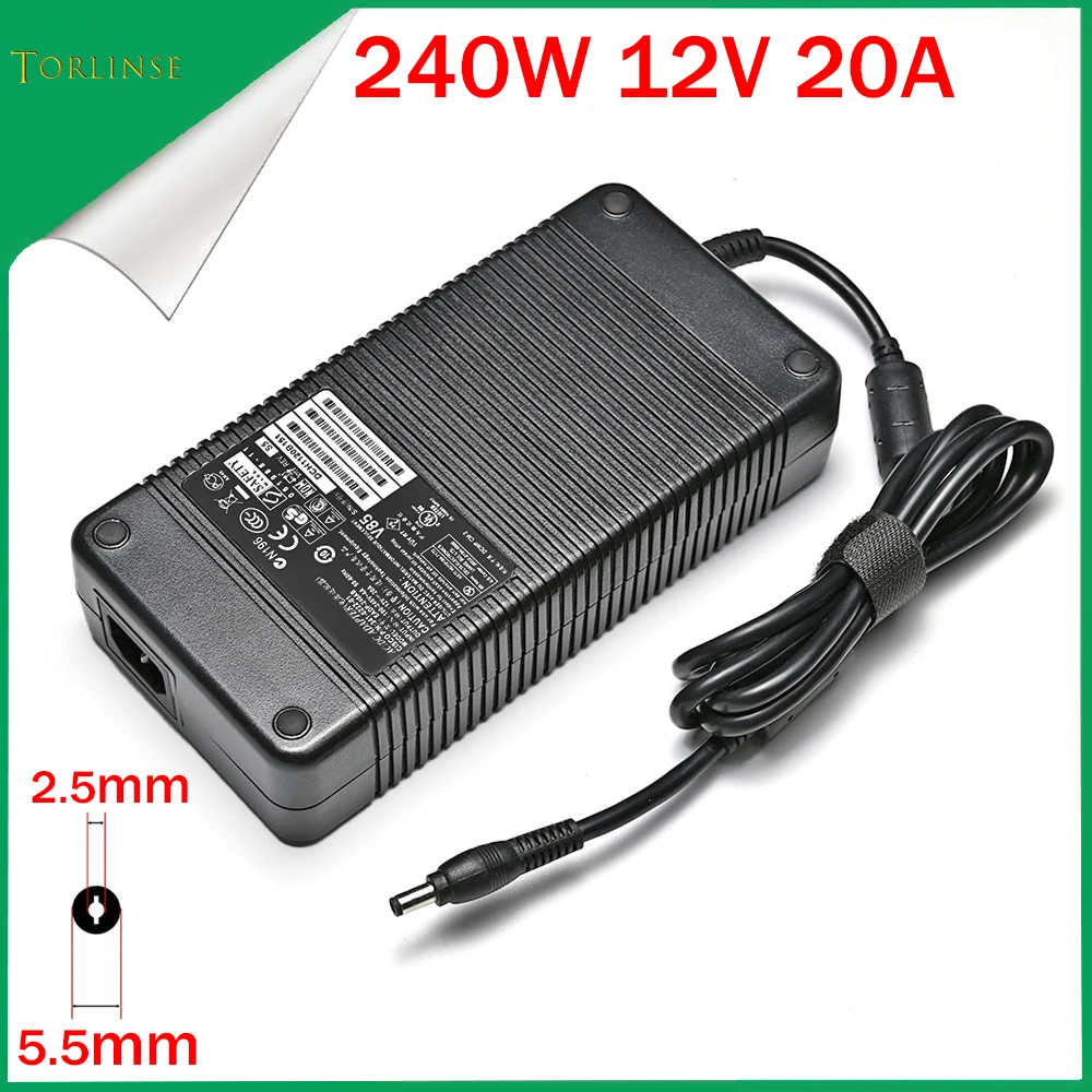 12V 20A 240W AC/DC Adapter Charger For 24Pin Pico ATX Switch Pcio PSU ...