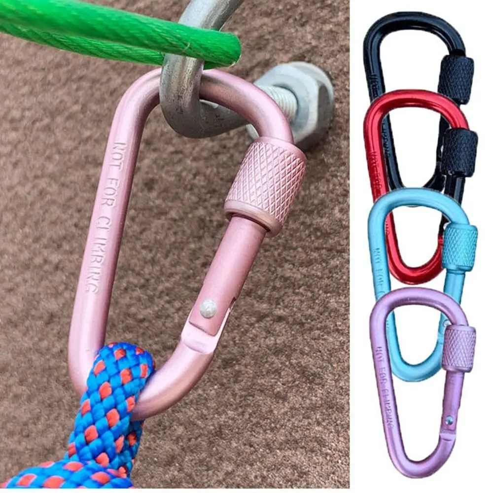 D-Shape-Carabiner-Aluminium-Alloy-Climbing-Button-Outdoor-Sports-Buckle ...