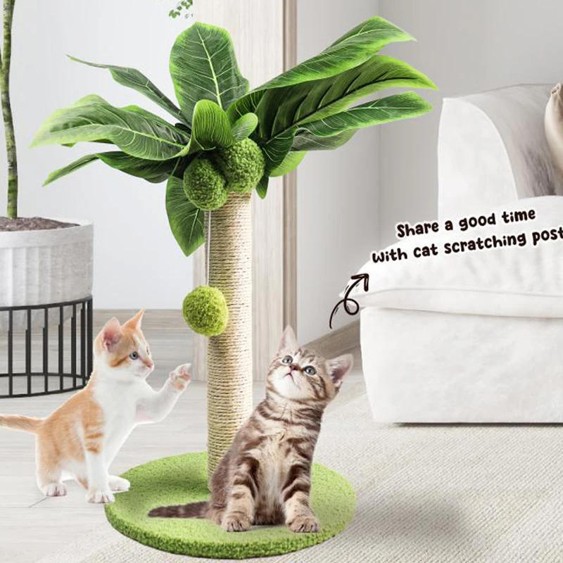 Cat-Scratching-Post-for-Kitten-Cute-Green-Leaves-Cat-Scratching-Posts ...