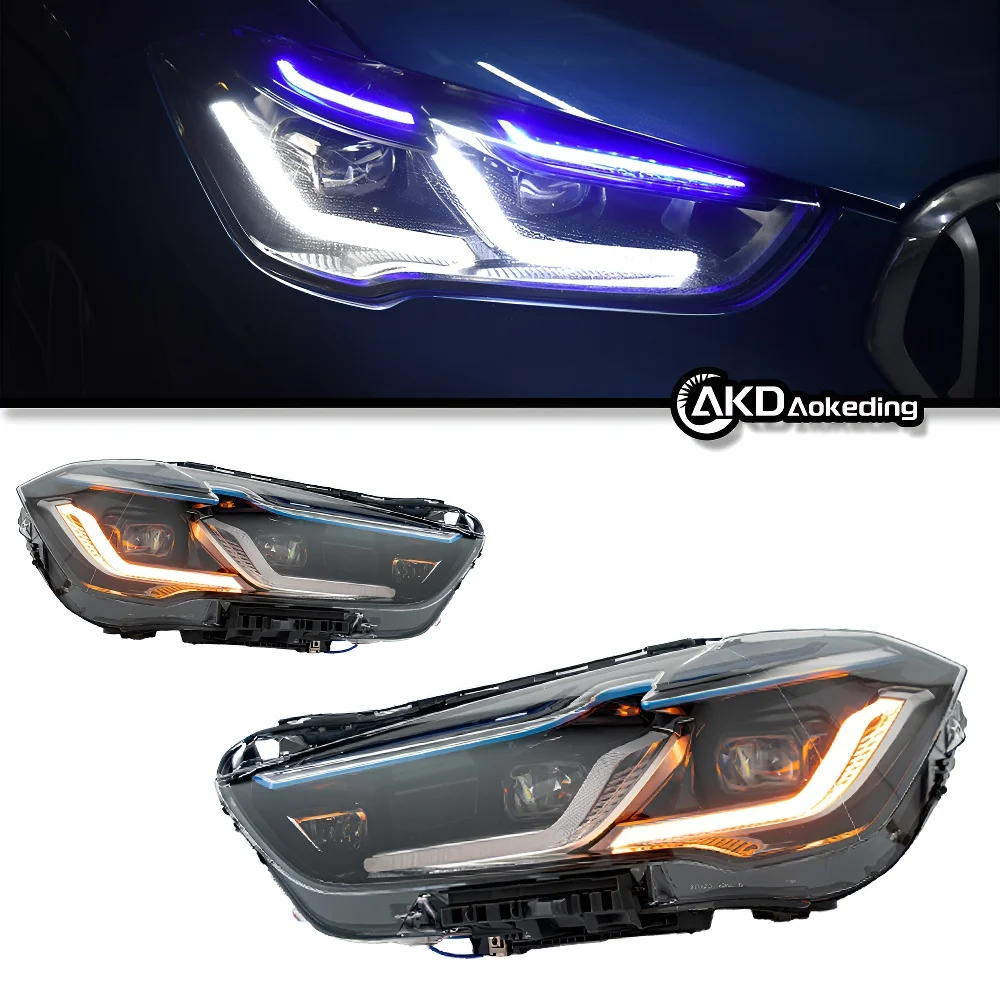 Auto Parts For BMW X1 F48 Headlights 2016-2021 latest Dual L Style LED ...