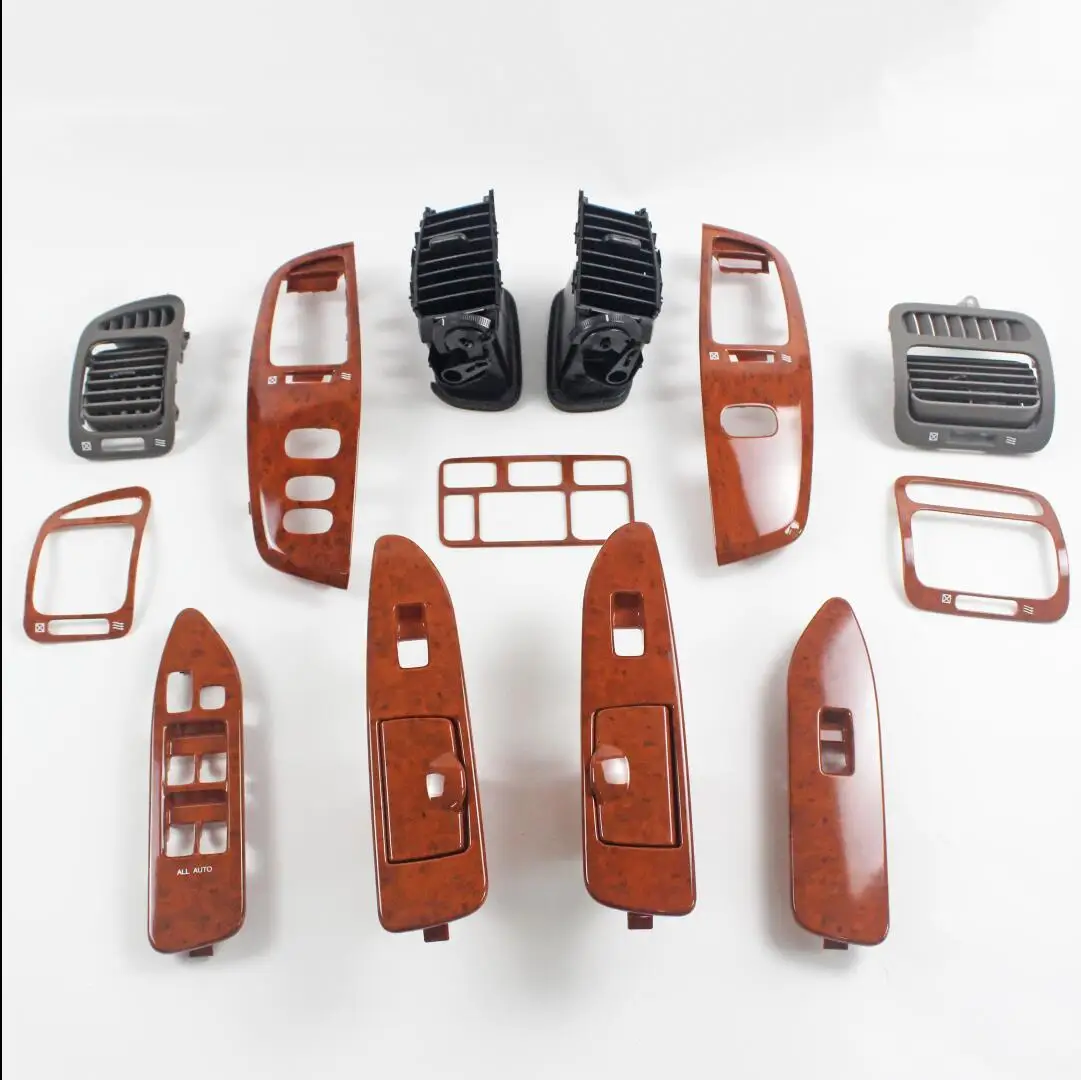 LC100 Car Interior Wooden Window Swith Penal Dashboard Air Vents For ...