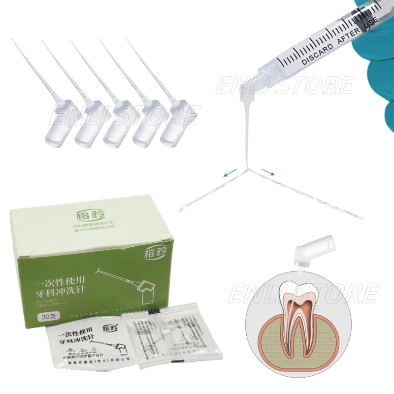 30pcs/Set Dental Disposable Root Canal Irrigation Soft Needle Tip use ...