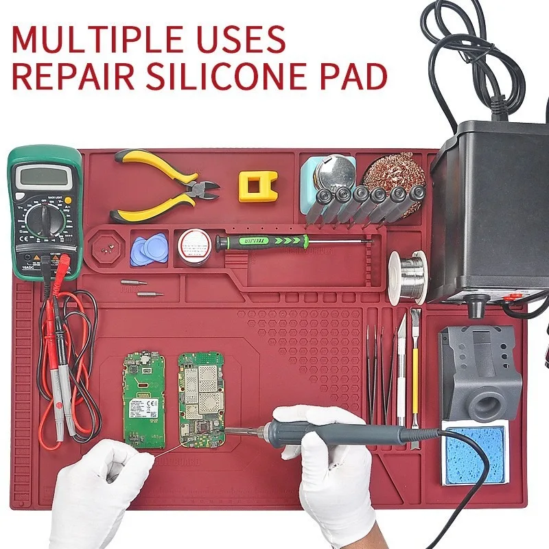 Silicon-Mat-500-Heat-Resistant-Soldering-Station-Work-Pad-Desk-Platform ...