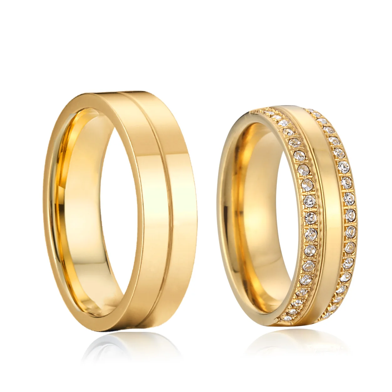 High Quality Designer love cz diamond ladies 24 carat gold plated ring fashion jewelry designs Promise Wedding Rings for Couples AliExpress
