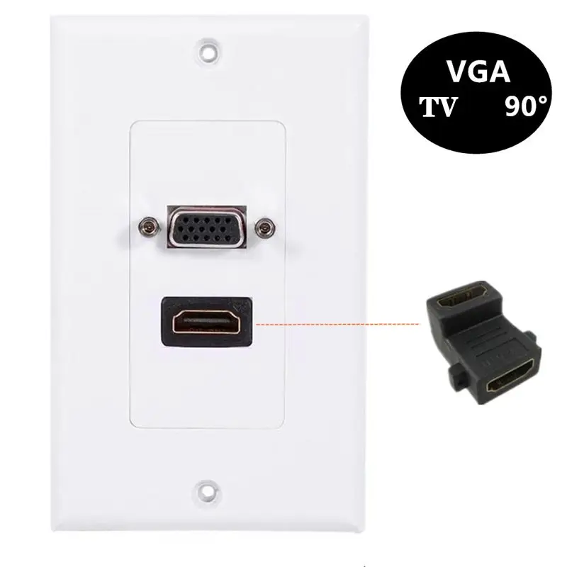 90-Elbow-HDMI-Compatible-VGA-Panel-Solderless-Direct-Wall-Plug-Computer ...