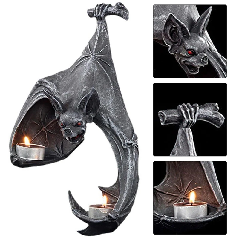 2022-Bat-Candle-Holder-Garden-Halloween-Decorative-Garden-Wall-Mount ...