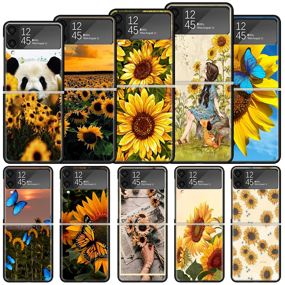 Beauty Yellow Sunflower Print Shockproof Hard Case For Samsung Galaxy Z ...