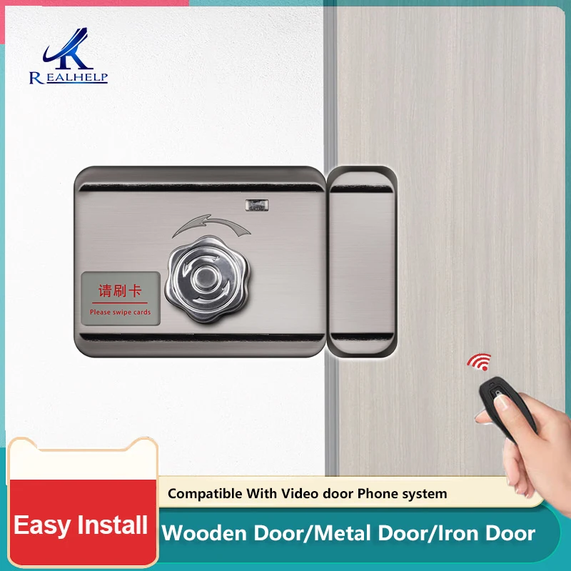 No-Wiring-Swipe-Card-Lock-Electronic-Deadbolt-Door-Lock-Remote-Control ...