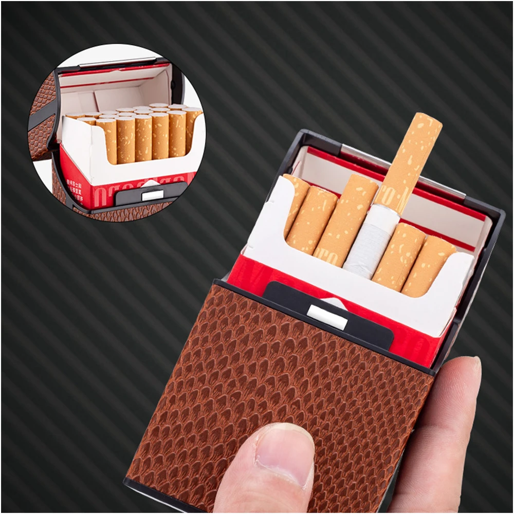 Bleu - Boîte à cigarettes en cuir motif Crocodile, pour hommes et ...