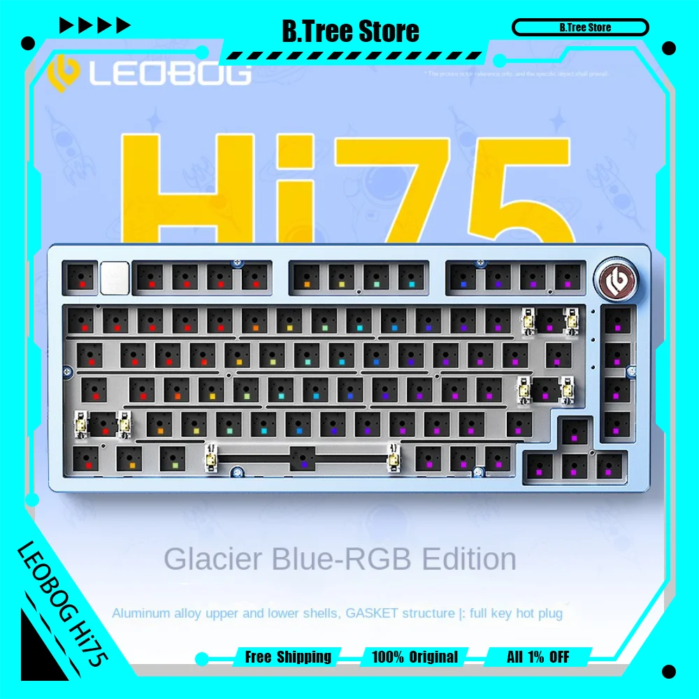 LEOBOG-Hi75-Aluminum-Lump-Mechanical-Wired-Keyboard-Kit-75-Layout-with ...