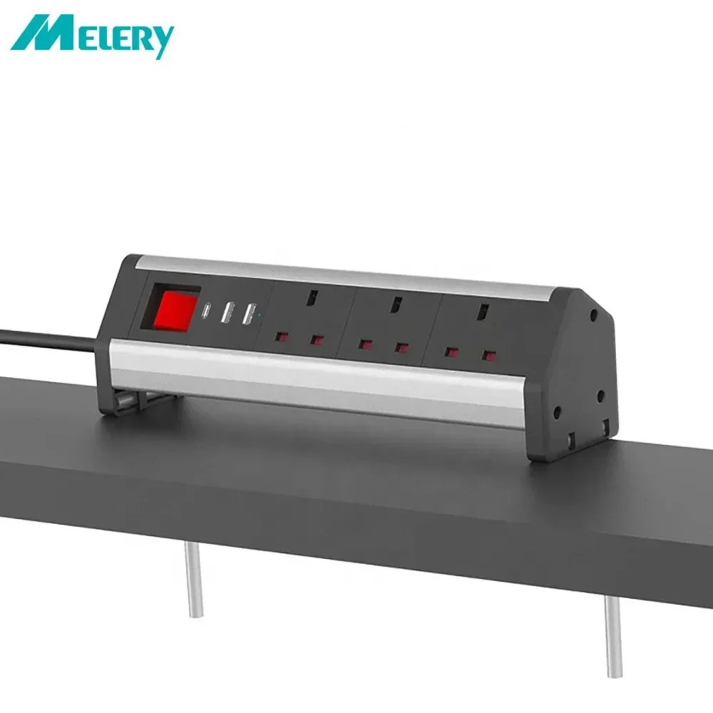 Melery-Table-Clip-Power-Strip-Clamp-British-Sockets-USB-Type-c ...
