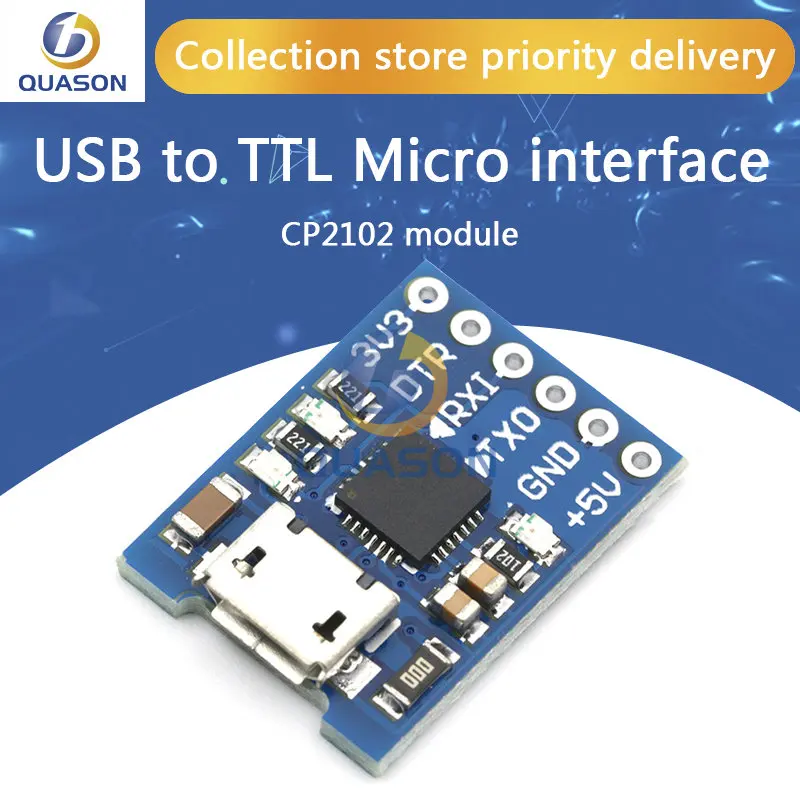 CJMCU CP2102 MICRO USB to UART TTL Module 6Pin Serial Converter UART ...