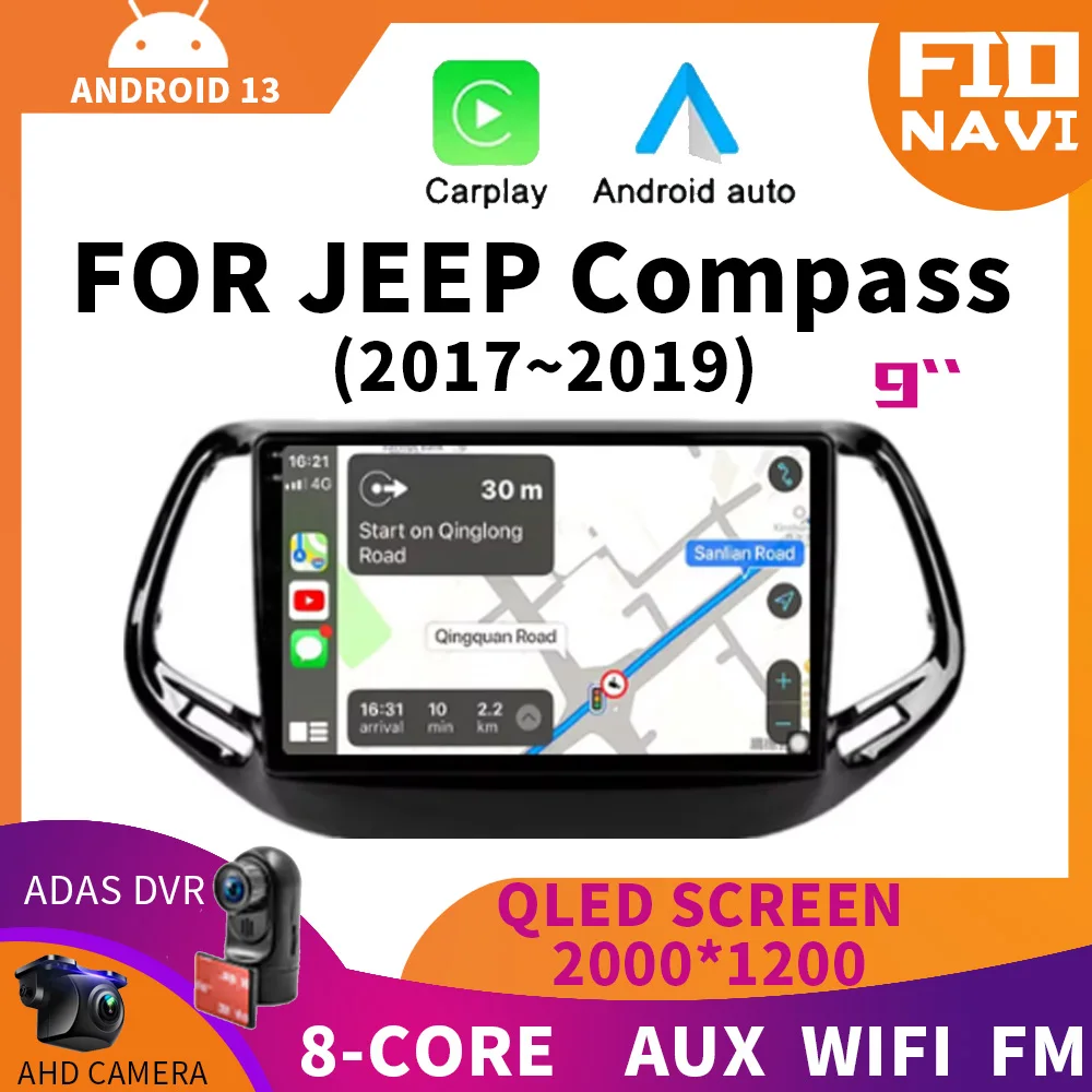 Android-13-Carplay-For-Jeep-Compass-2017-2018-2019-Head-Unit-Video ...