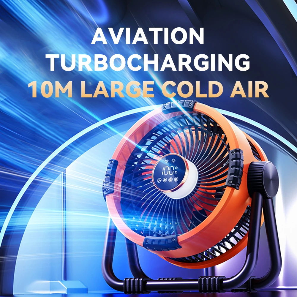 Camping Fan 20000mAh Rechargeable Portable Outdoor Camping Fan Air ...