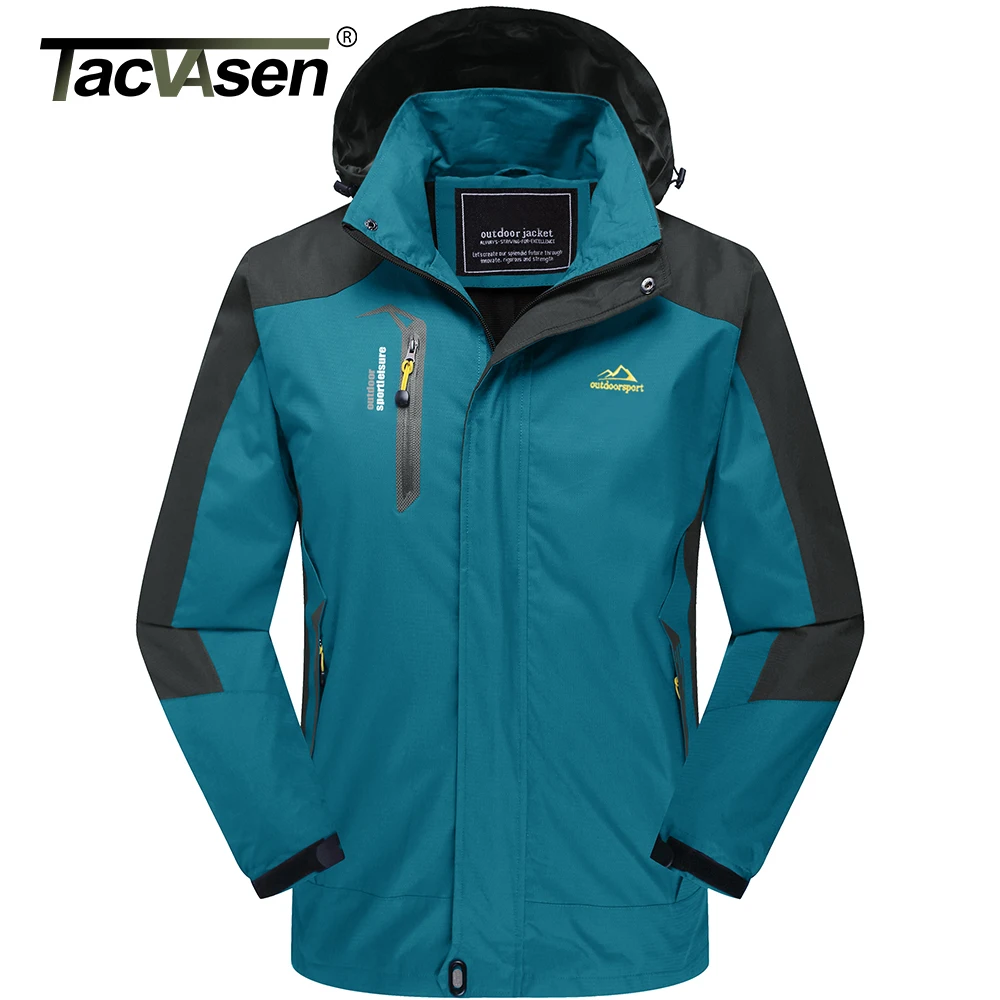 TACVASEN-Chaqueta de senderismo con capucha para hombre, abrigo de ...