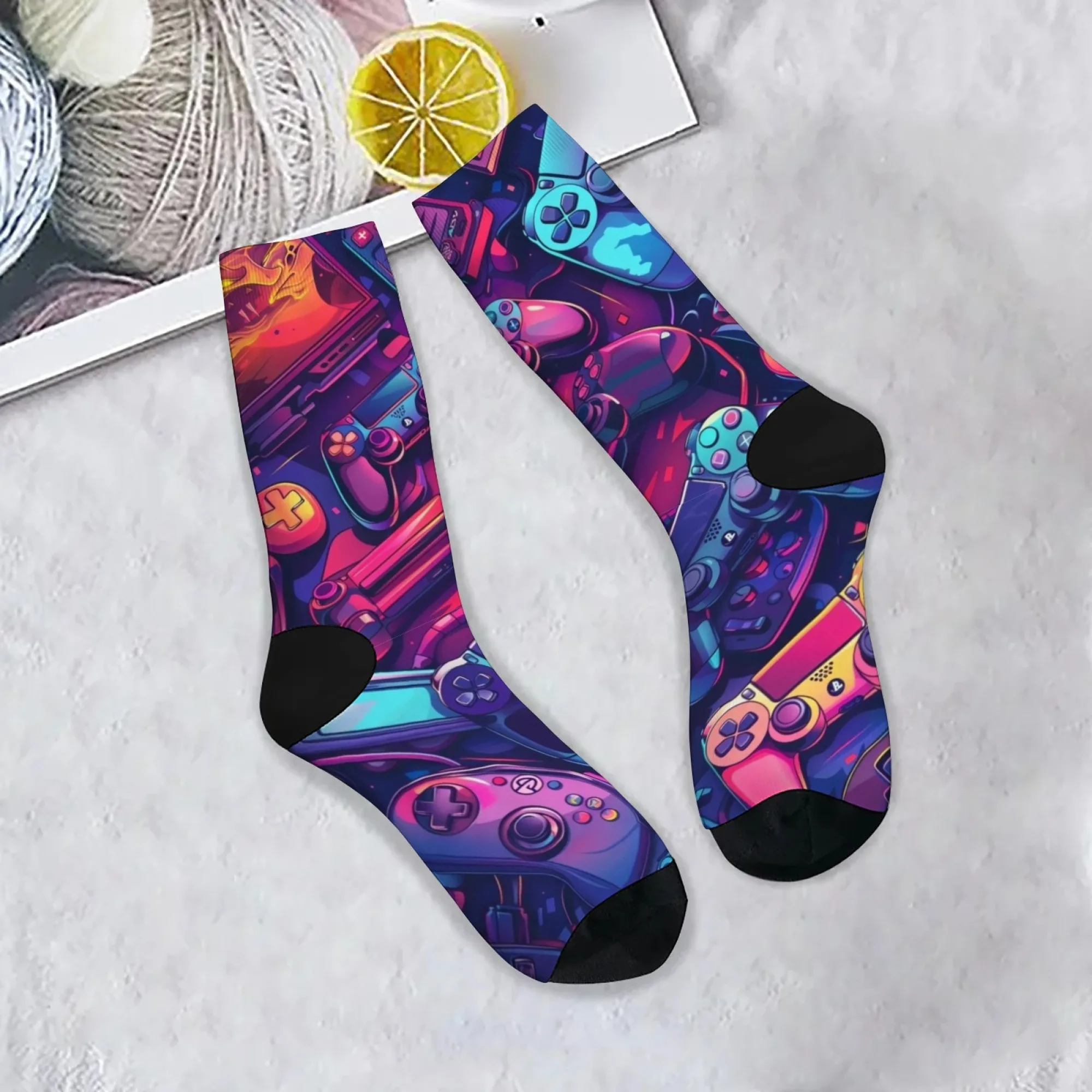 Novelty Full-Body Video Game Controller Men Crew Sock for Men Gaming ...