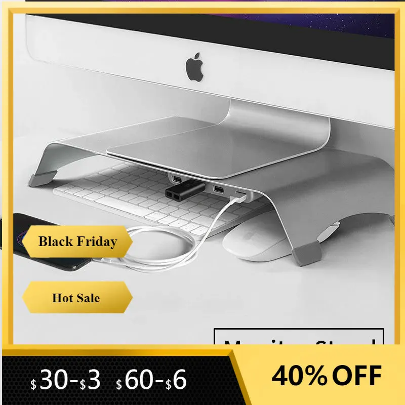 Universal Monitor Stand Holder Aluminum Alloy Laptop Tv Pc Monitor ...