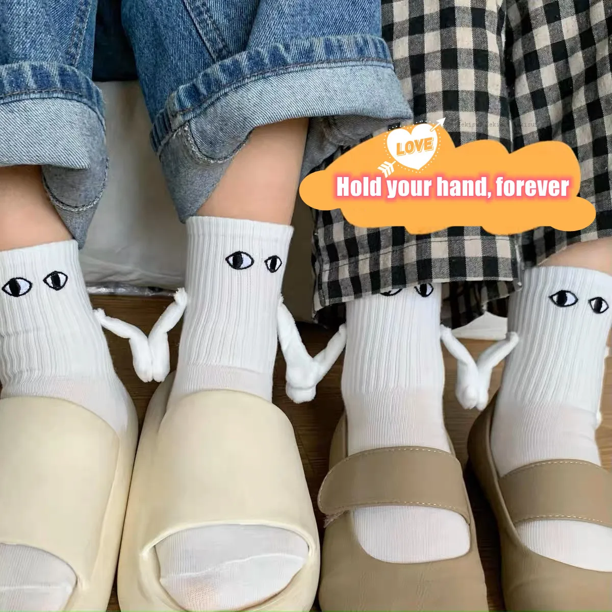 10Pairs-Magnetic-Suction-Couple-Socks-Handle-Socks-Cartoon-Cute-Hand ...