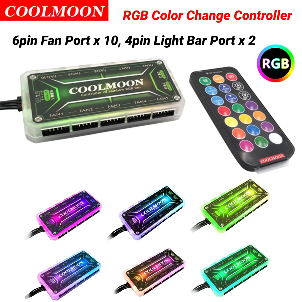 COOLMOON-RGB-Remote-Controller-DC12V-5A-LED-Color-Intelligent-Fan ...