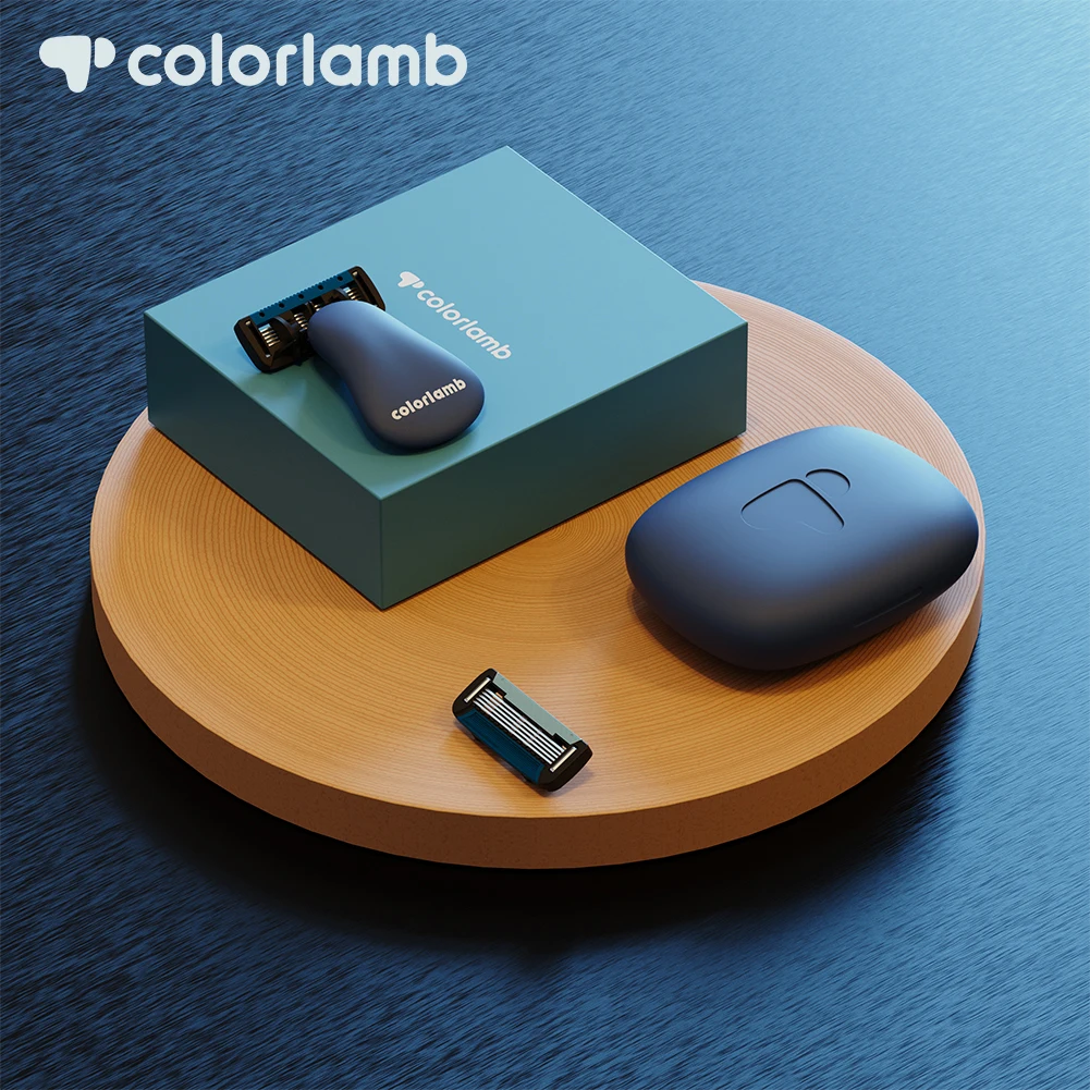 Colorlamb-Portable-Manual-Men-Razor-Set-Shells-Shape-2PCS-5-Layers ...