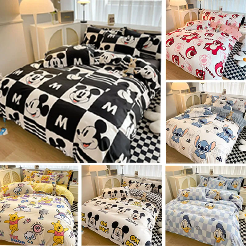 Disney-Mickey-Minnie-Lotso-Bedding-Set-Duvet-Cover-Bed-Sheet-Pillowcase-Bedsheet-Double-Single ...