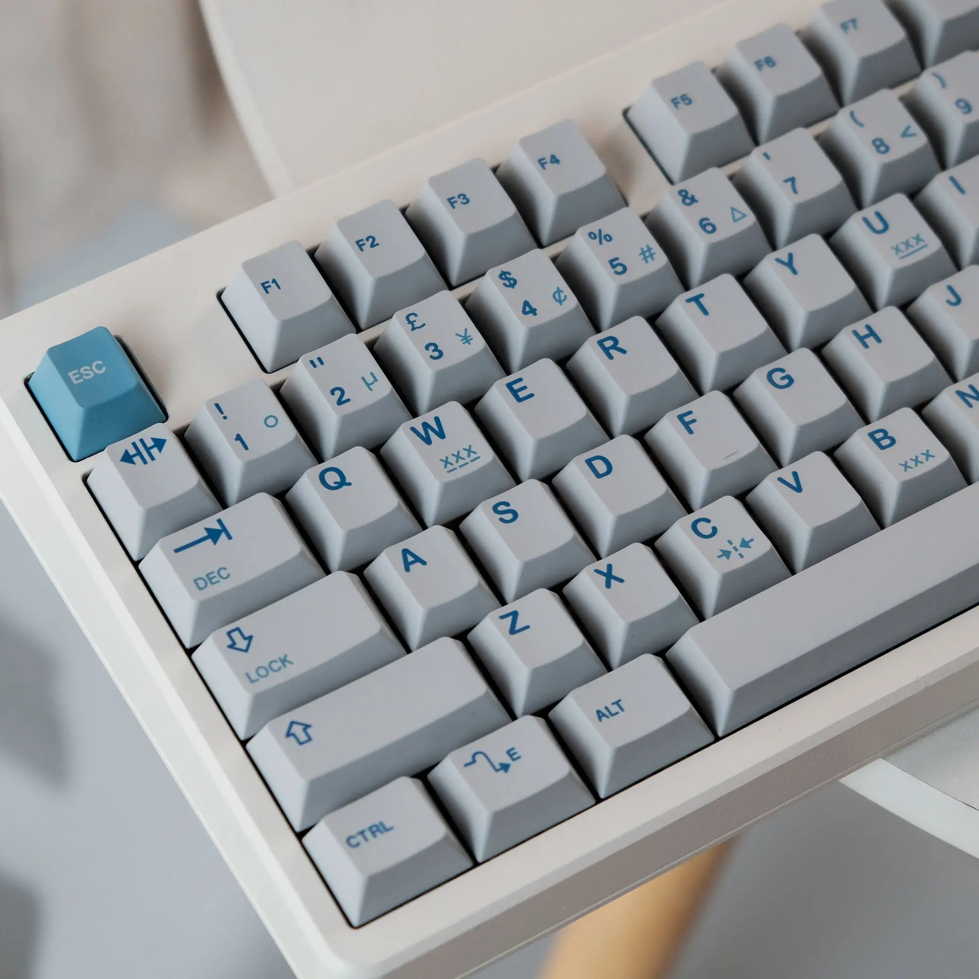 Vintage Gray Blue Pbt Dye Sub Keycaps Cherry Profile Full Set 150 Keys ...